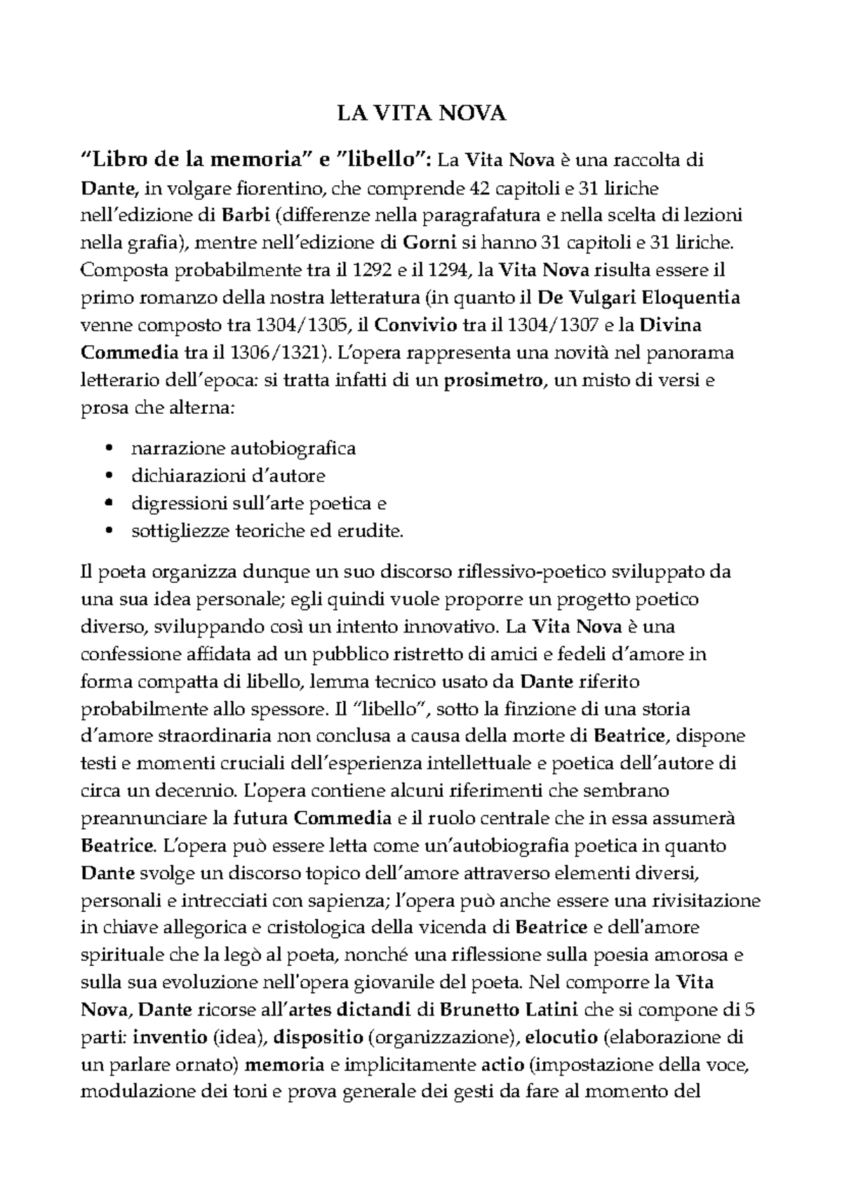 LA VITA NOVA - LA VITA NOVA “Libro de la memoria” e ”libello”: La Vita ...