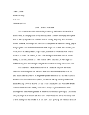 Social Change Process Worksheet - SOC-220: Social Change Process ...