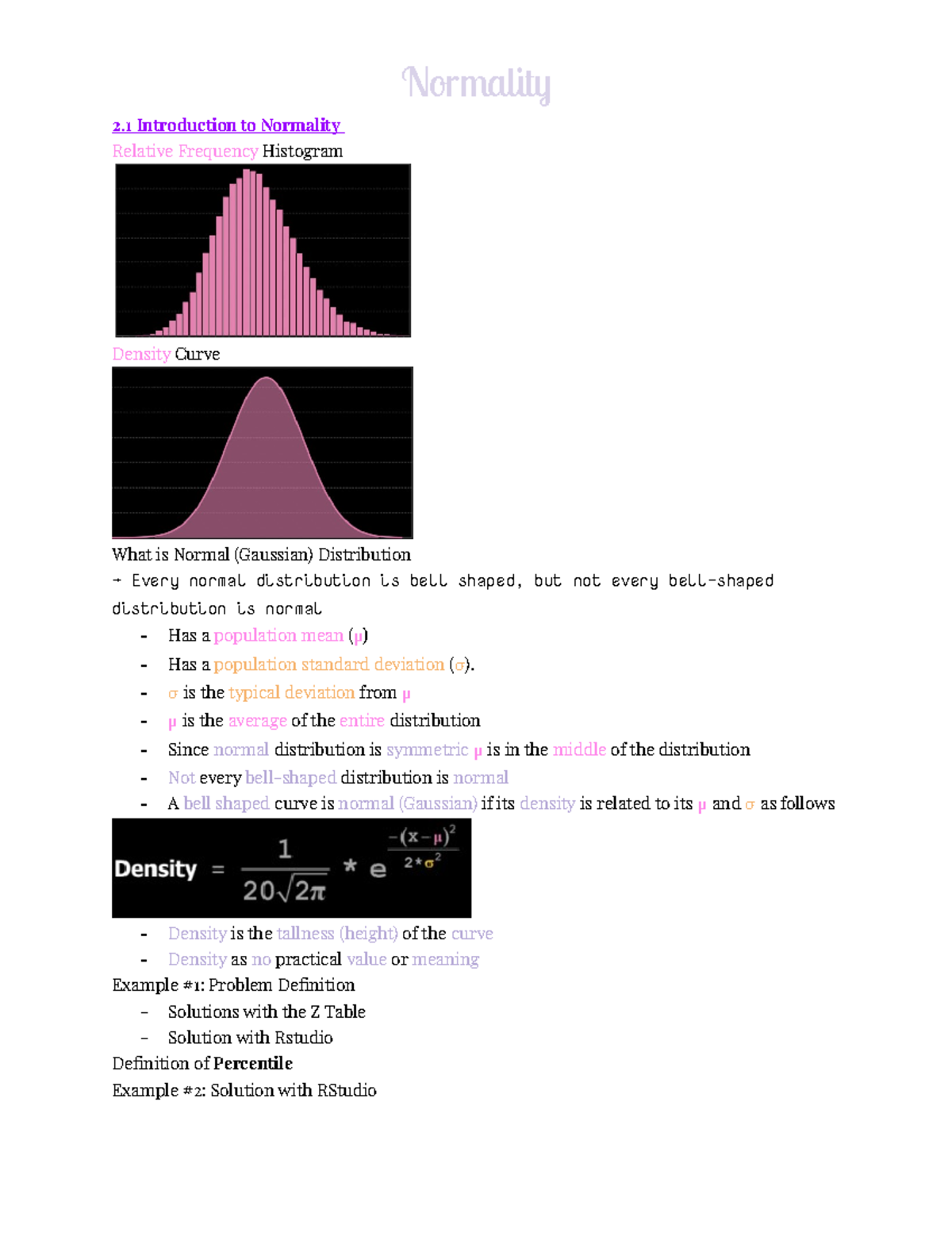 MAS 261 - 2 Normality - MAS 261- Avrenli - Normality 2 Introduction to ...