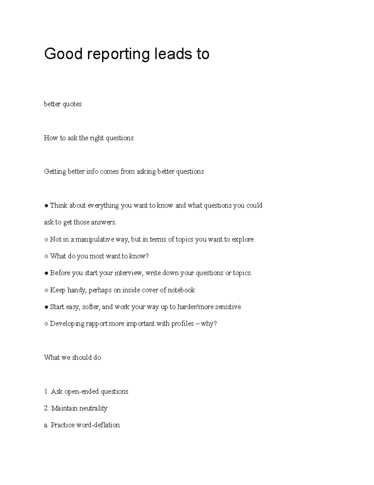 Good reporting leads to - Good reporting leads to better quotes How to ...