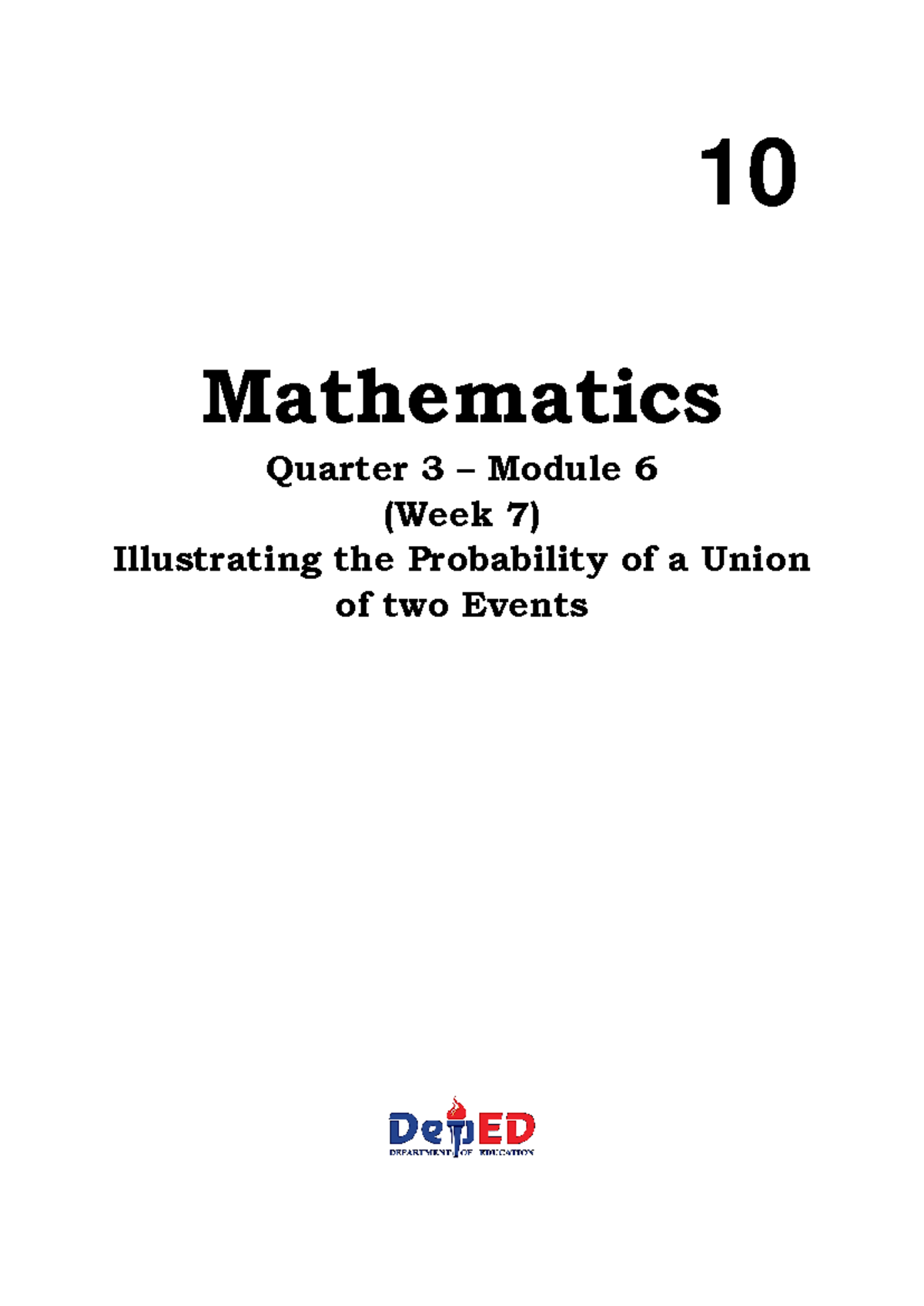 6 Q3 Math Module 6 For Quarter 3 Mathematics 10 I Mathematics