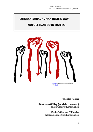 Lecture 9 outline - LAW 3151: International Human Rights Law 2024- 25 LECTURE 9 Regional human ...