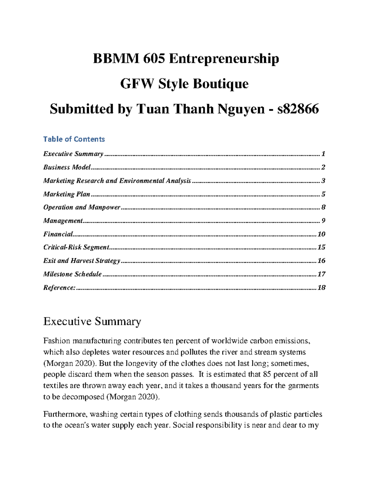 BBMM 605 Entrepreneurship - BBMM 605 Entrepreneurship GFW Style ...