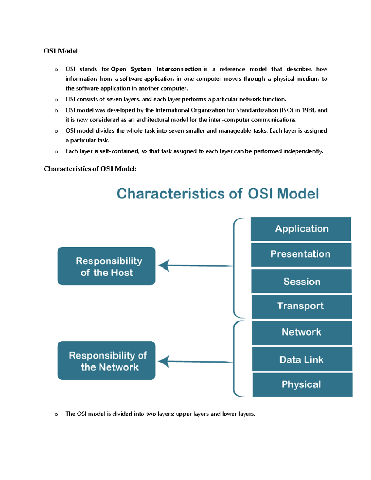 OSIand Tcpip - OSI Model o OSI stands for Open System Interconnection ...