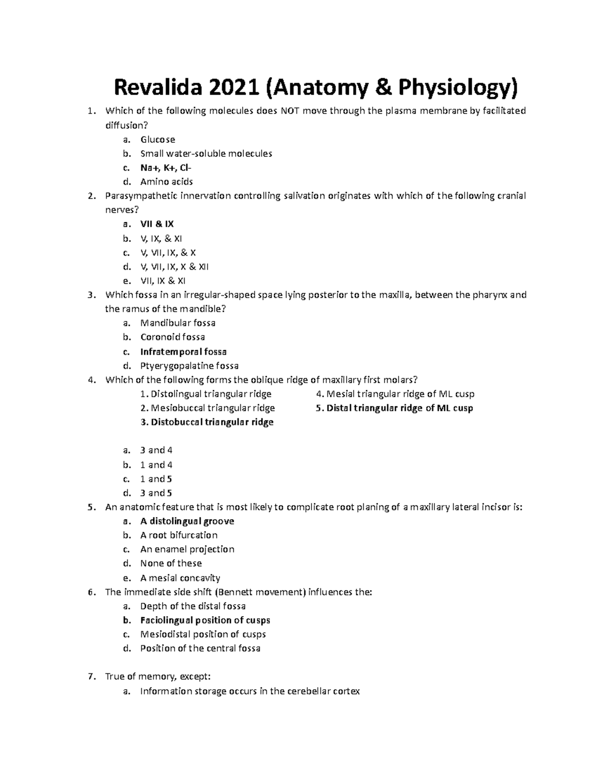 Revalida 2021 (Anatomy & Physiology) Final - Revalida 2021 (Anatomy ...