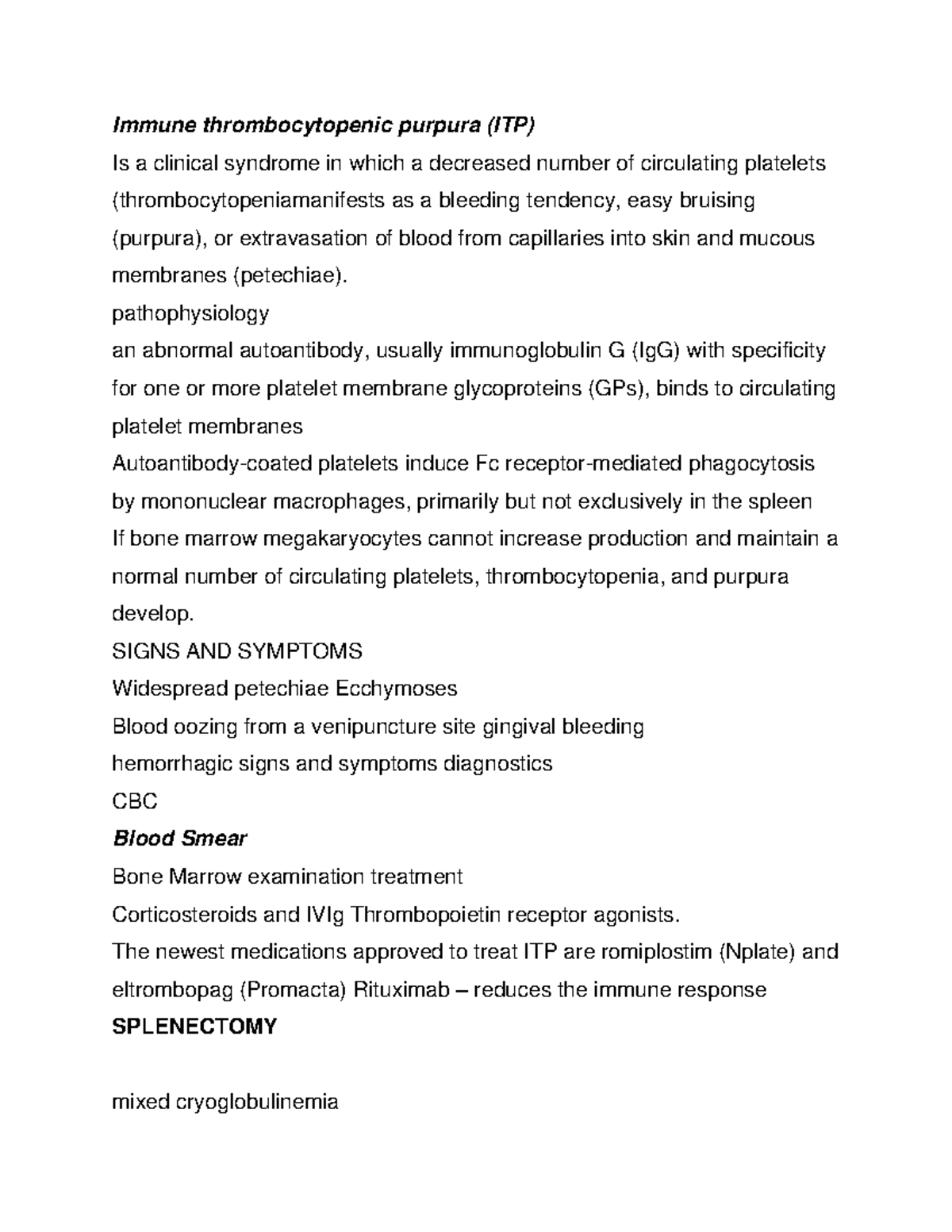 Immune thrombocytopenic purpura Guide - Immune thrombocytopenic purpura ...