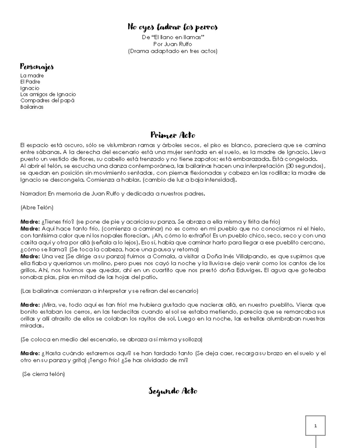 No oyes ladrar los perros guion - No oyes ladrar los perros De “El ...