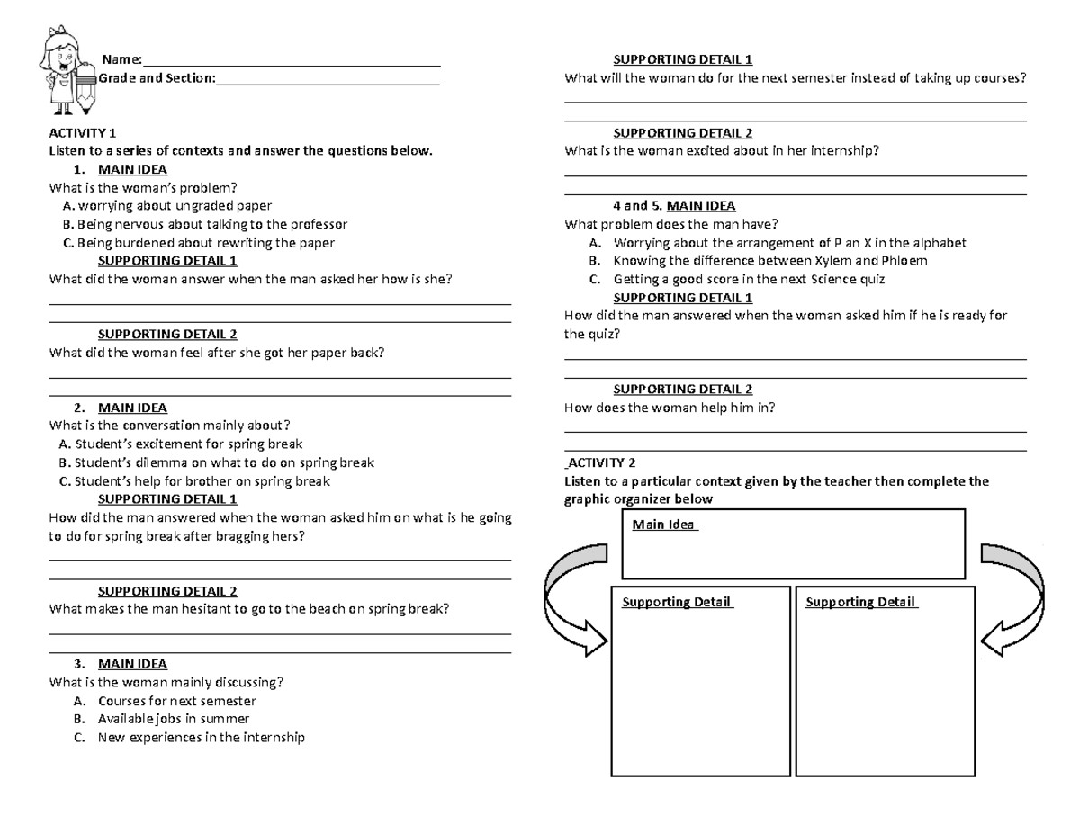 Listening-for-main-idea-tests-worksheet-templates-layouts 113689 ...