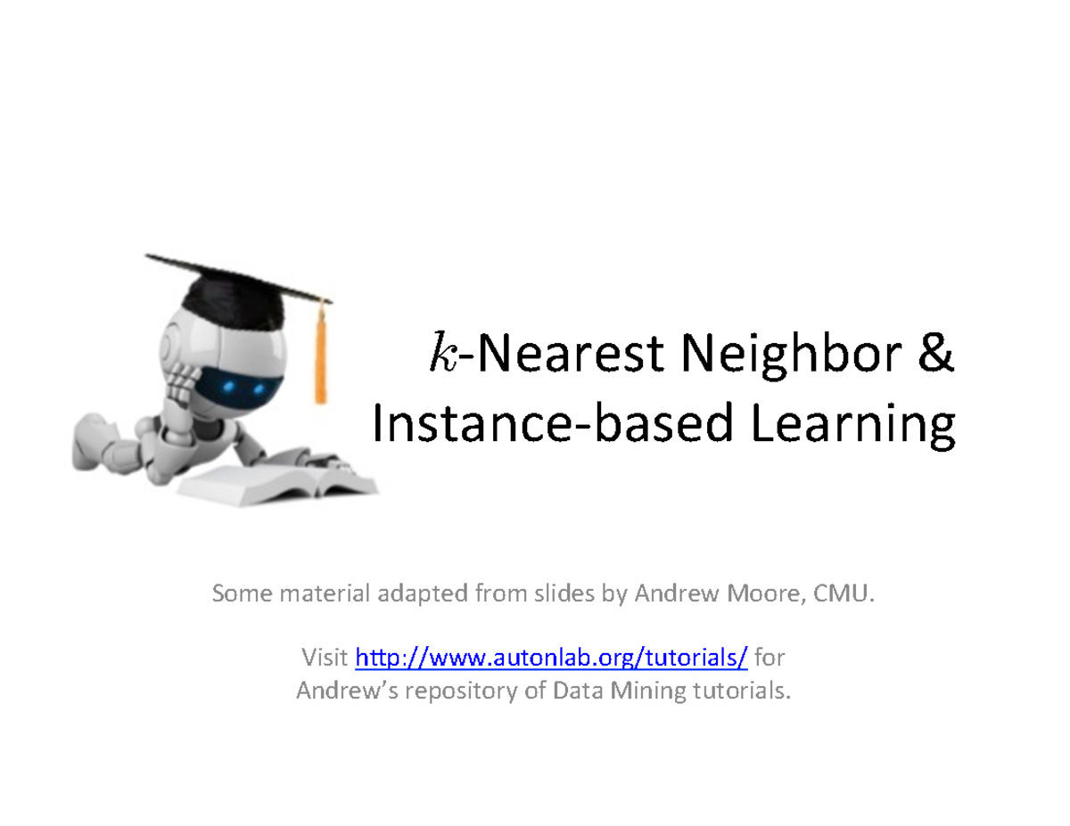 03 k NN - Machine learning - kૐ퀐Nearestठ⃚Neighborठ⃚&ठ⃚ Instanceૐ퀐 ...