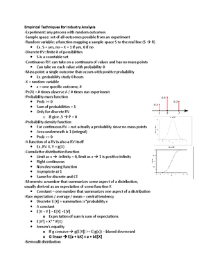 MEC 471 Study Guide - MEC 471 Exam 1 -Experiment: any process with ...