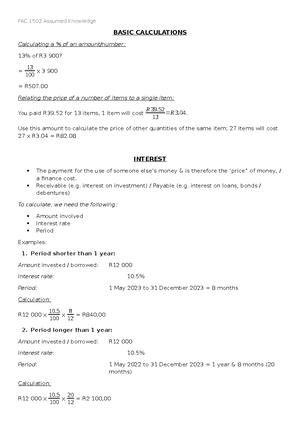 FAC1502 Study UNIT 15 Etutor Questions Solutions - CALCULATION OF TOTAL COMPREHENSIVE INCOME OR ...