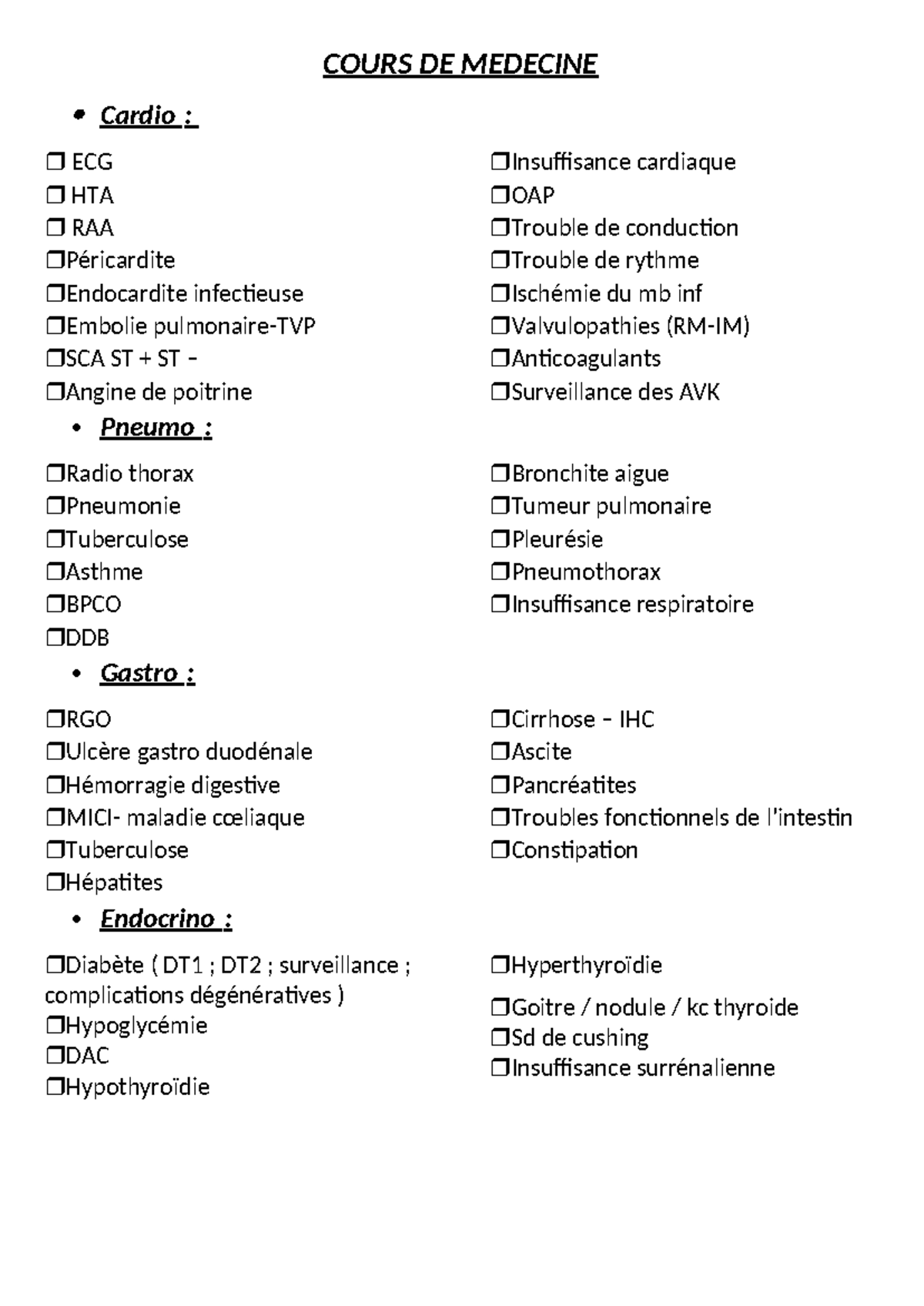 Cours examen clinique Medecine - COURS DE MEDECINE Cardio : ECG HTA RAA ...