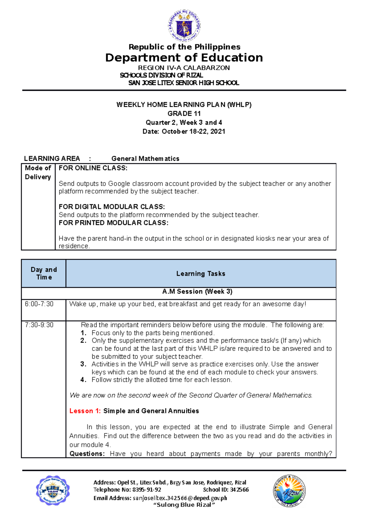 WHLP IN GEN MATH Q 2 WEEK 3 AND 4 SY 2021 2022 1 - Republic of the ...