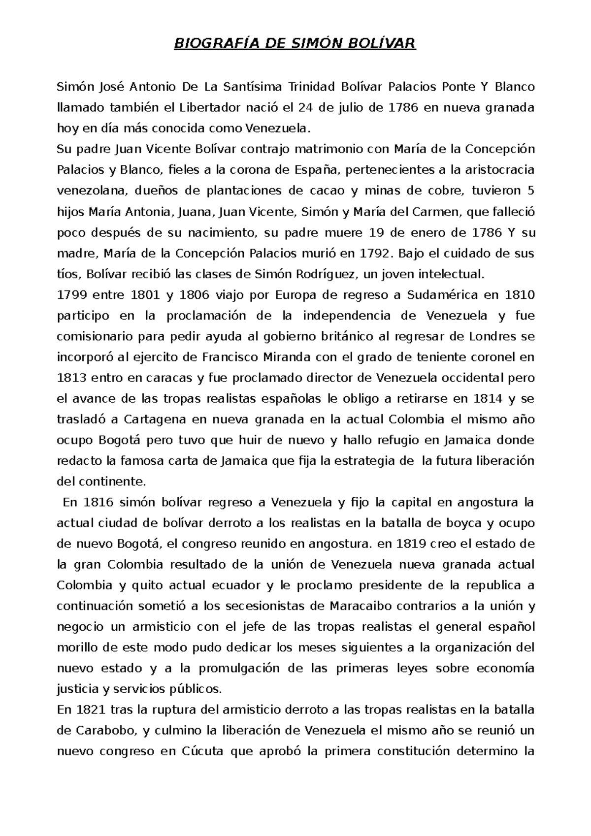 Simon Bolivar EL Libertador gghh fferrete etretretertefggg nghghtht ...