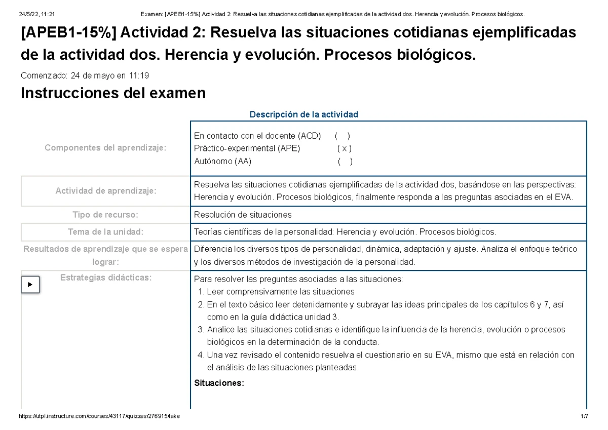 Examen [APEB 2-15%] Actividad 2 Identifique los conceptos y las principales Dificultades de ...