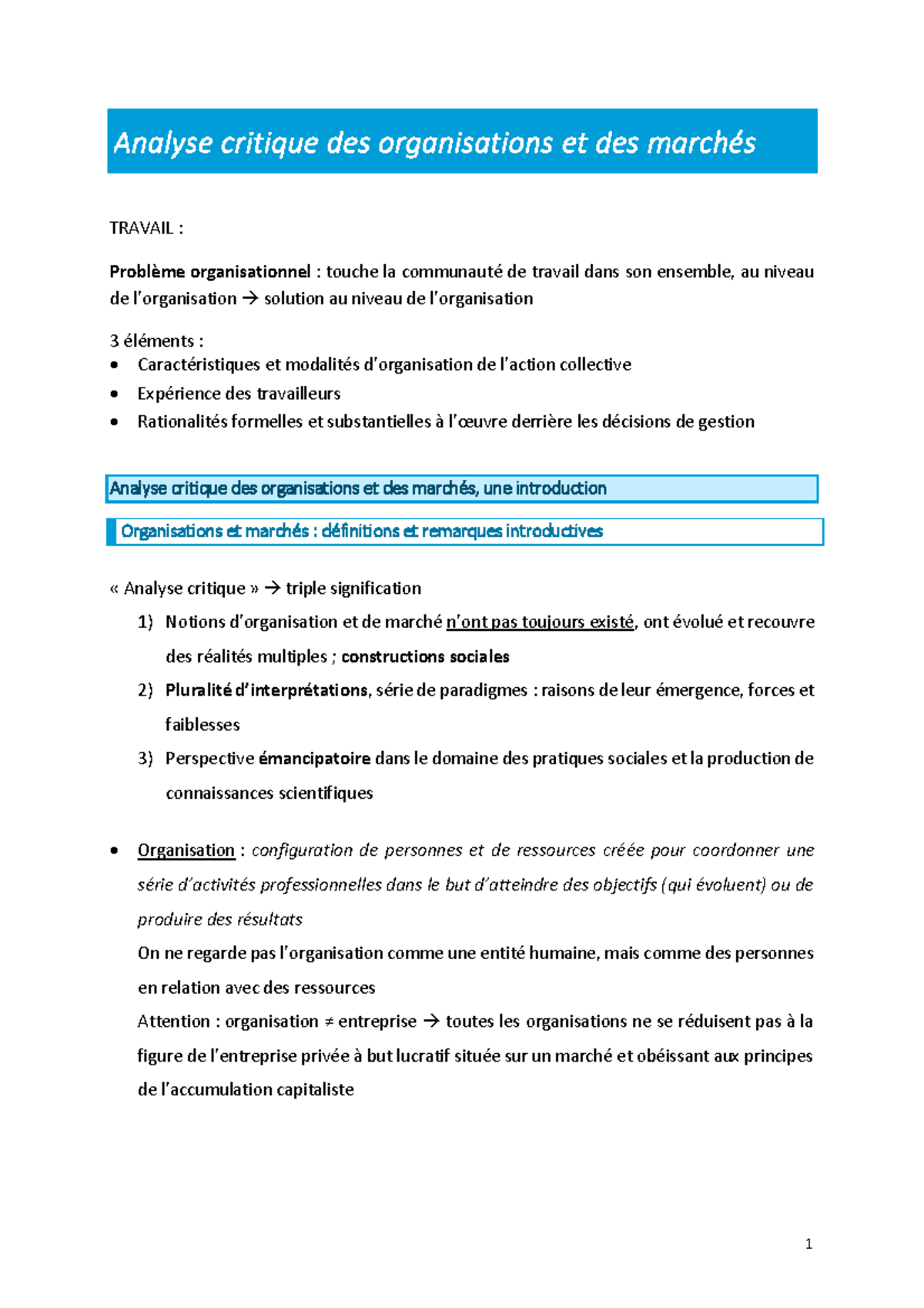 Analyse critique des organisations et des marchés - Warning: TT: undefined function: 32 Warning ...
