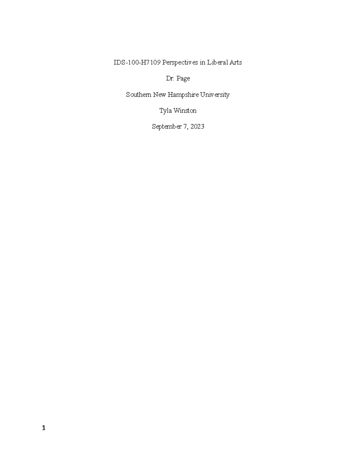 LA- Module 2 short answer - IDS-100-H7109 Perspectives in Liberal Arts ...