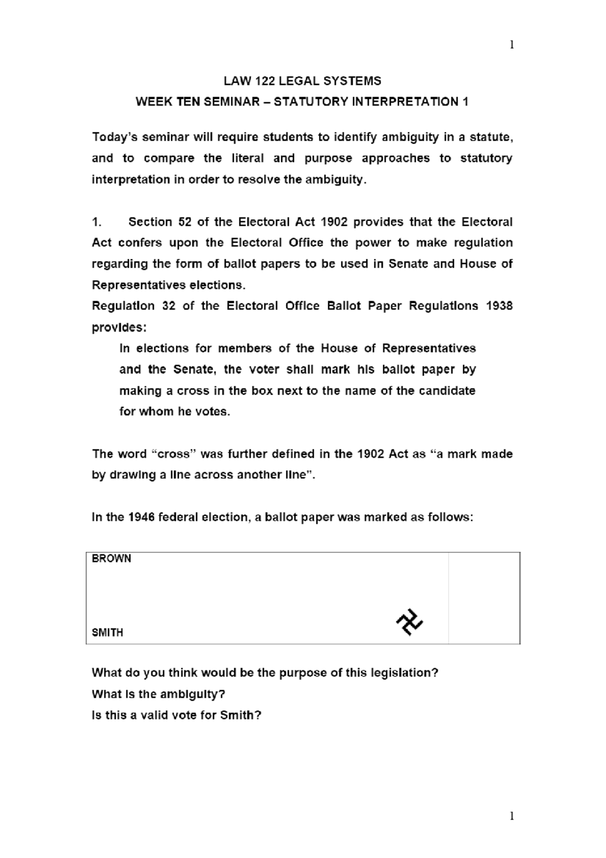 statutory interpretation unit notes - LAW122 - Studocu