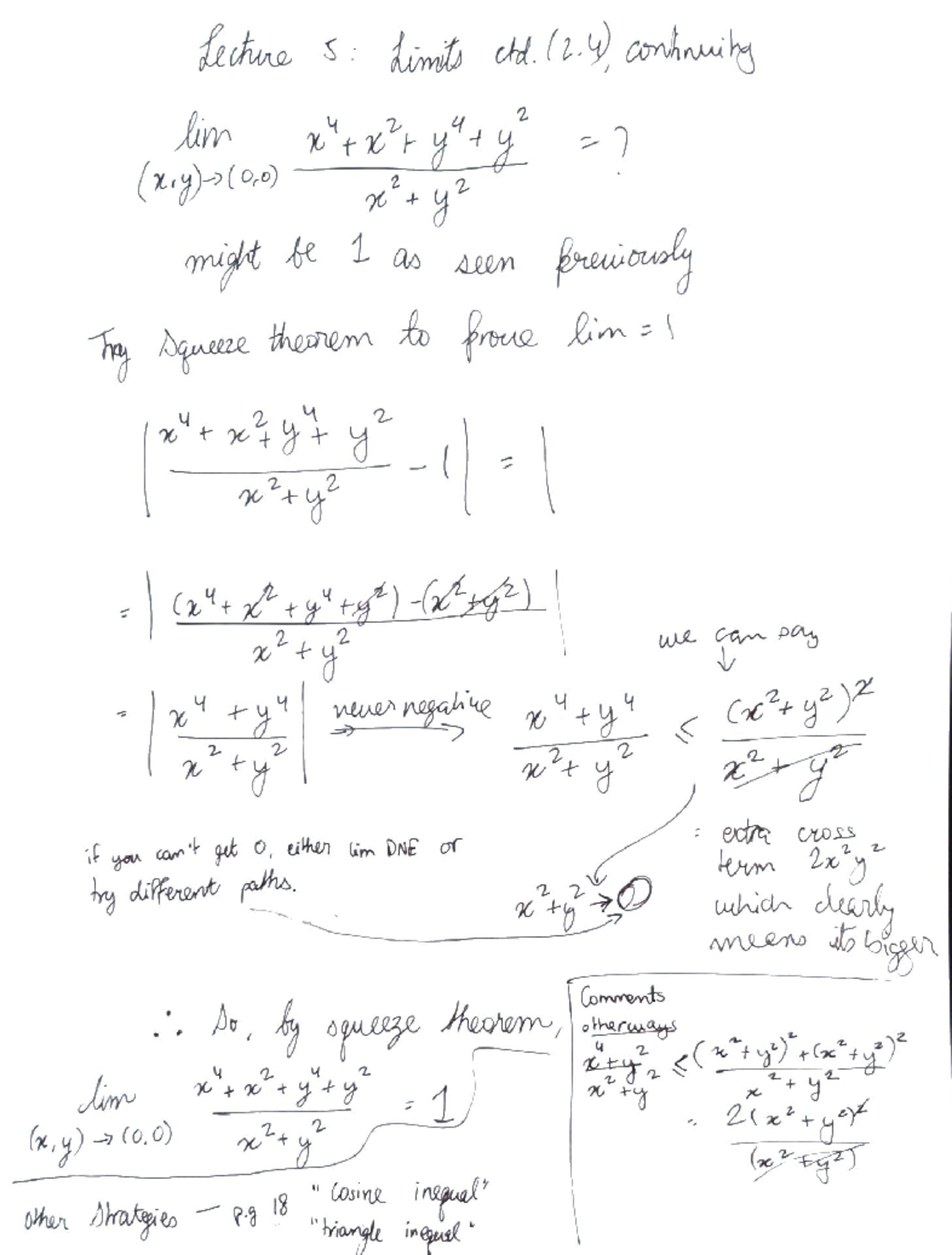 Lecture 5: Limits and Continuity with examples. - x2 + Ex ysin(2)-costy by is continuous for all ...