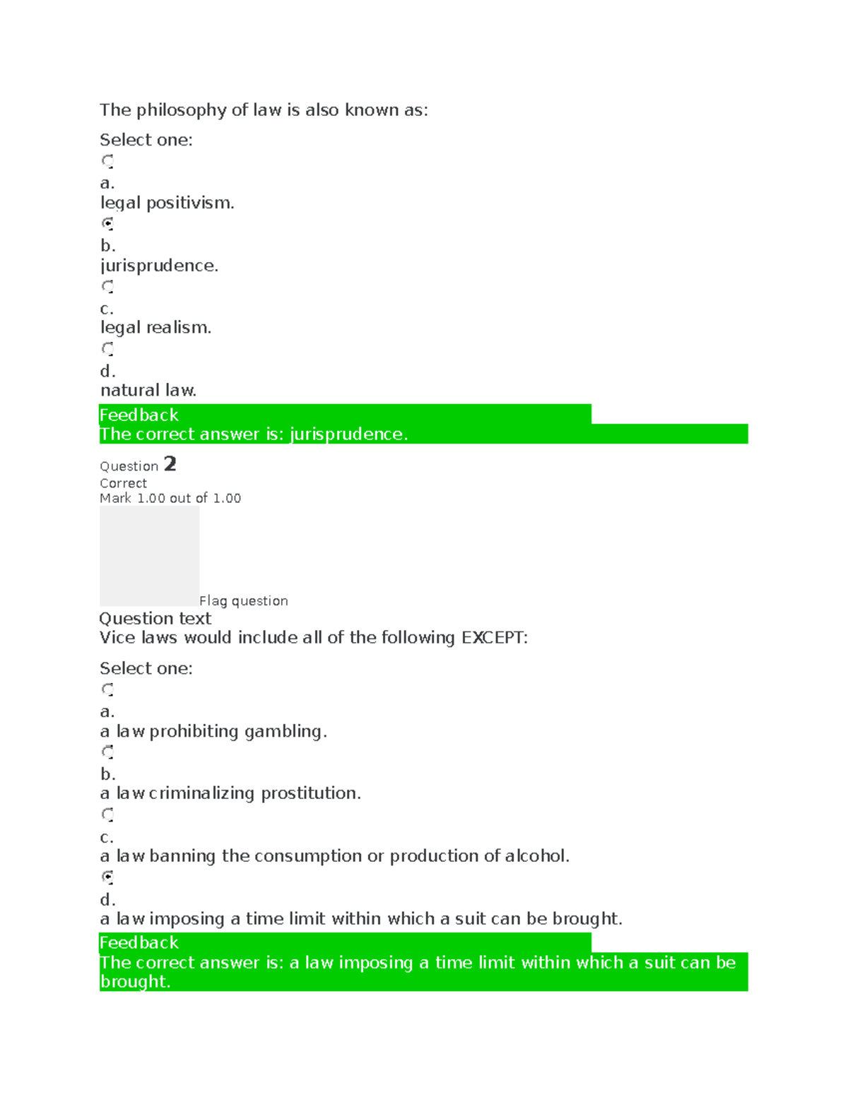 Exam Prep - Get all answers - The philosophy of law is also known as ...