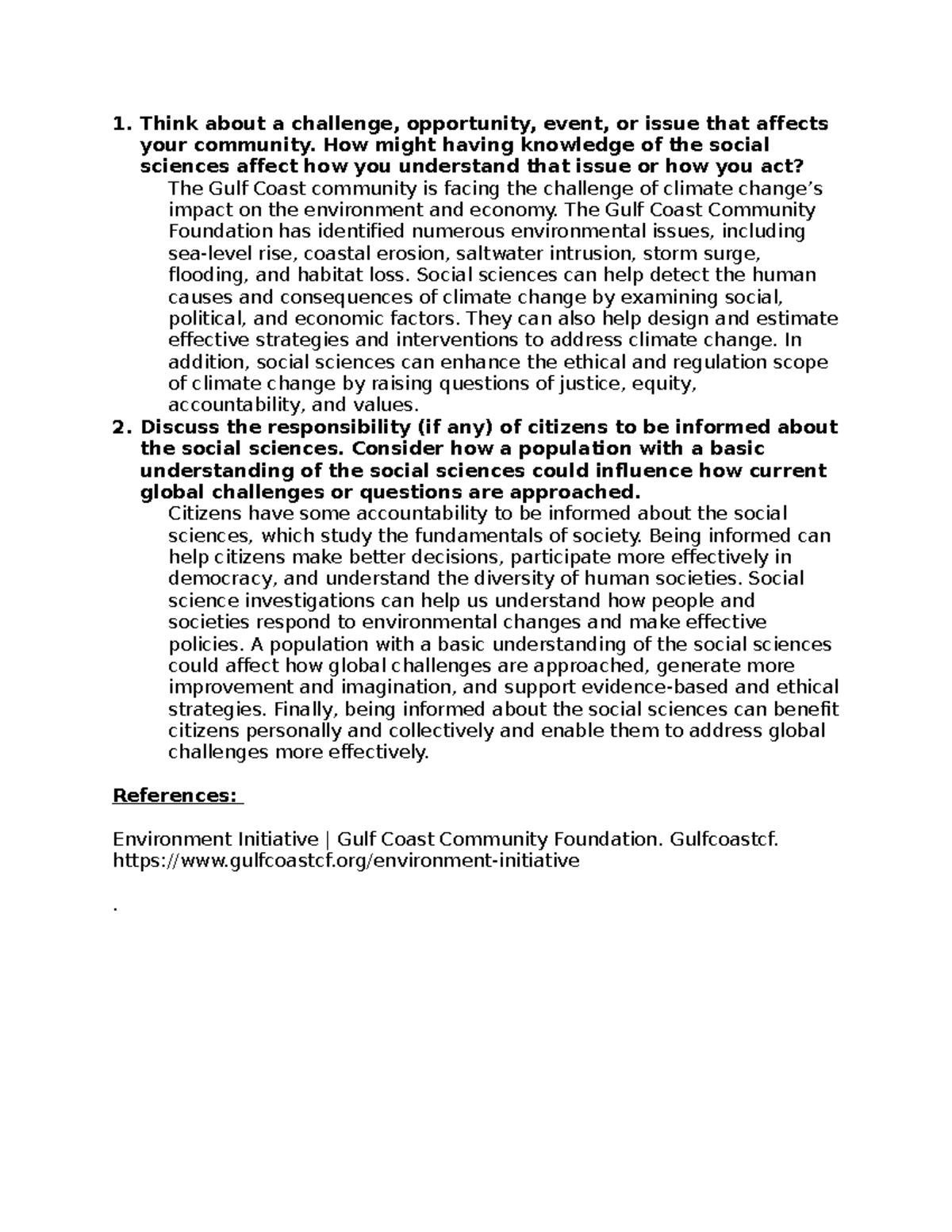 Dis 6 scs - MODULE 6 DISCUSSION - Think about a challenge, opportunity ...