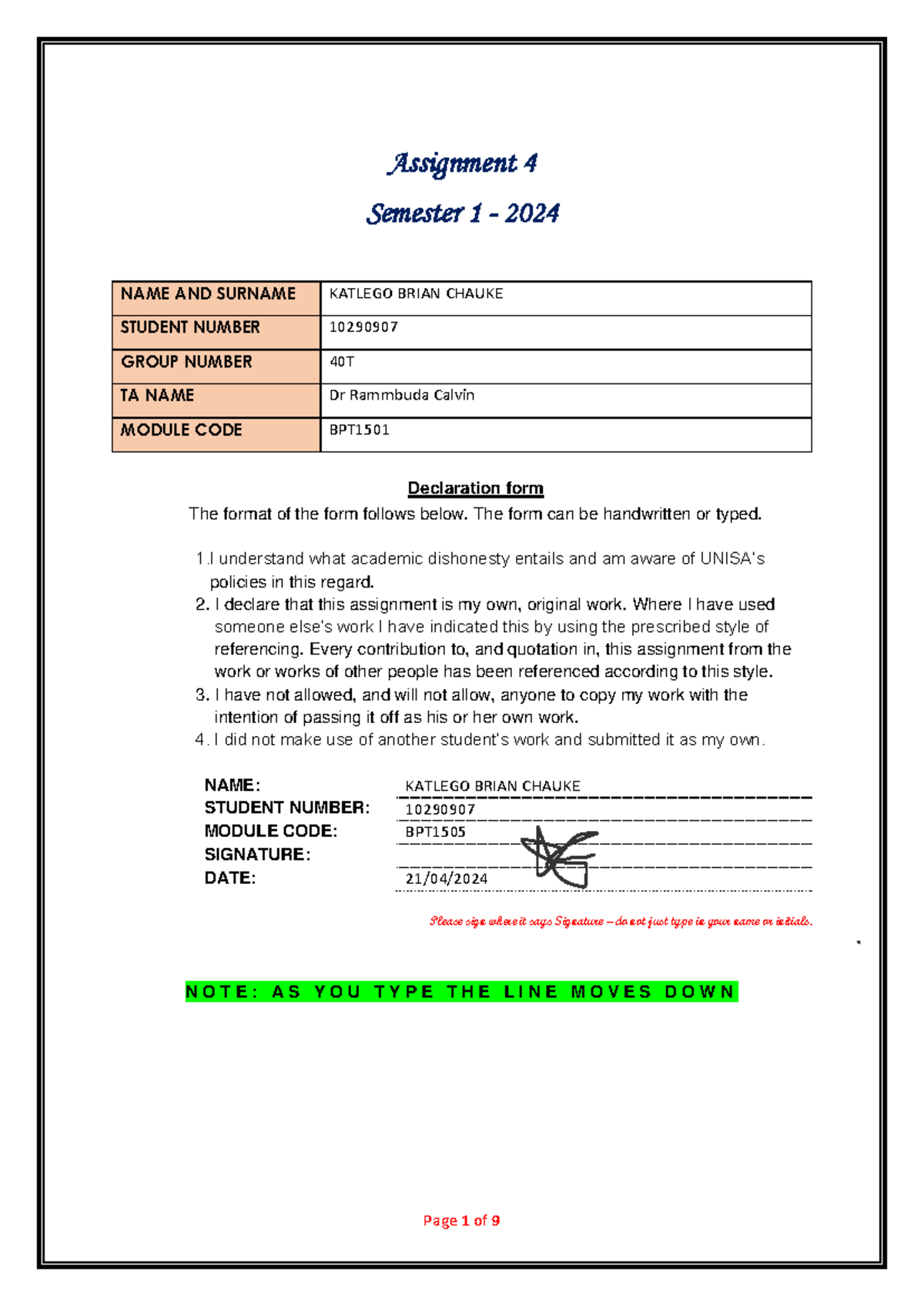 Assignment 4 Template (2) katlego 10290907 edited - Assignment 4 ...