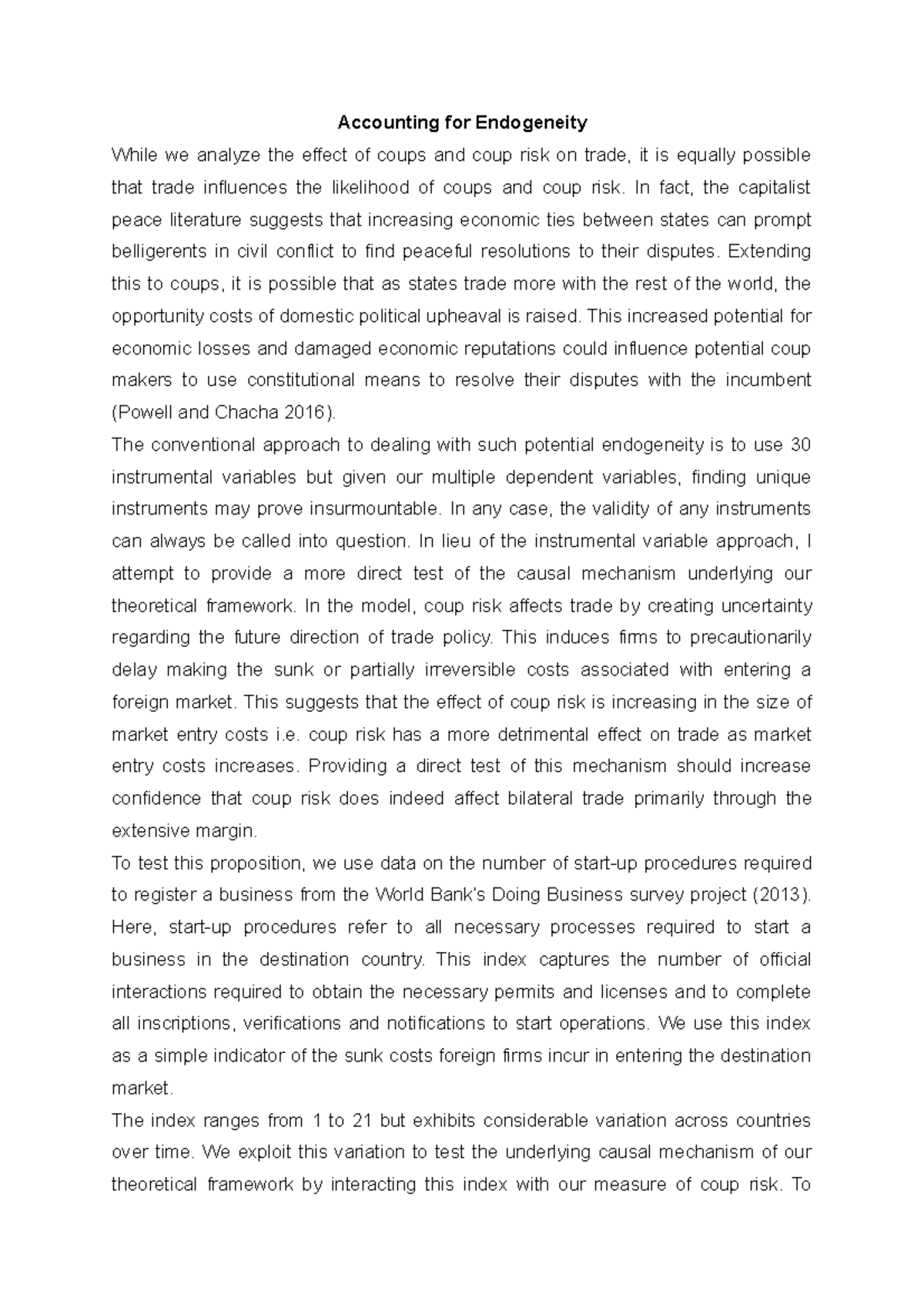 Business Management - Accounting for Endogeneity - Accounting for Endogeneity While we analyze ...