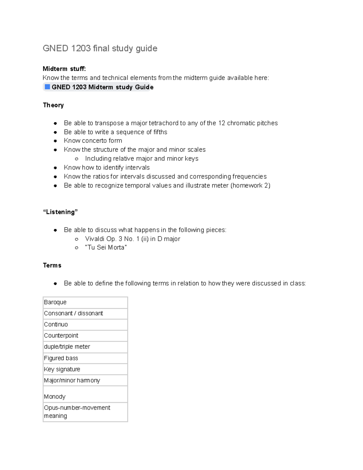 1203 Final exam review - study - GNED 1203 final study guide Midterm stuff: Know the terms and ...