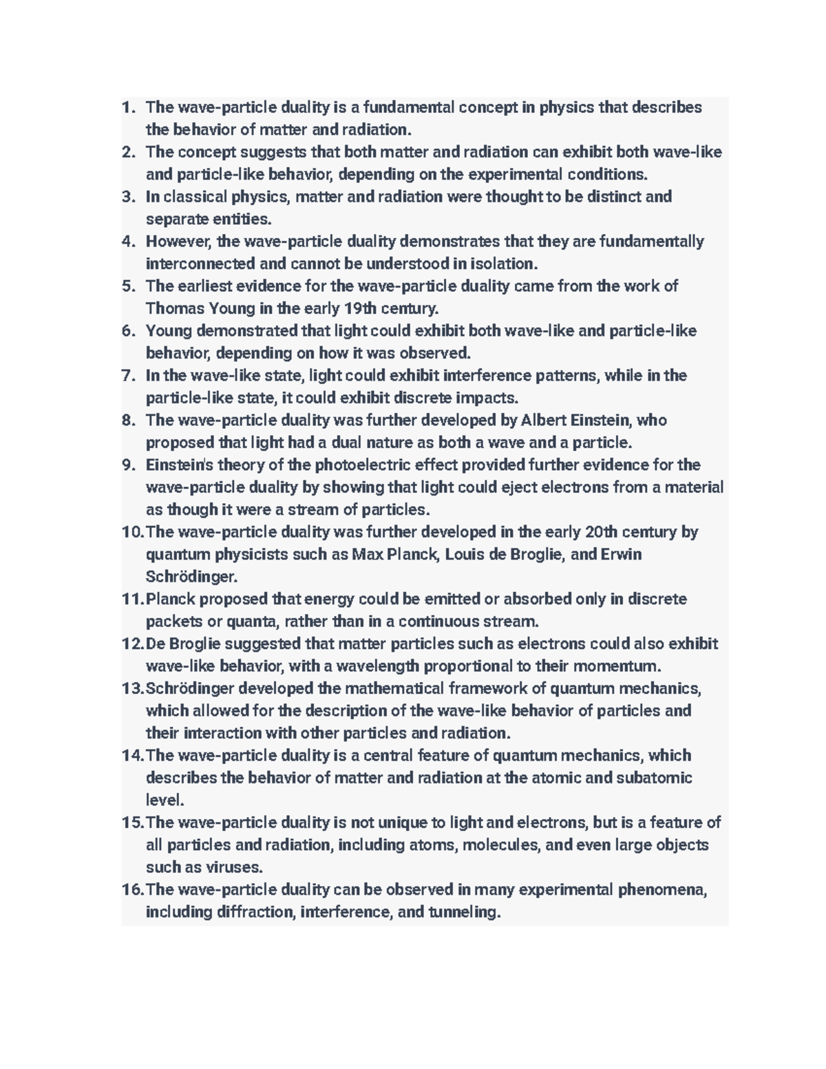 The Wave Particle Duality Of Matter And Radiation Notes The Wave Particle Duality Is A