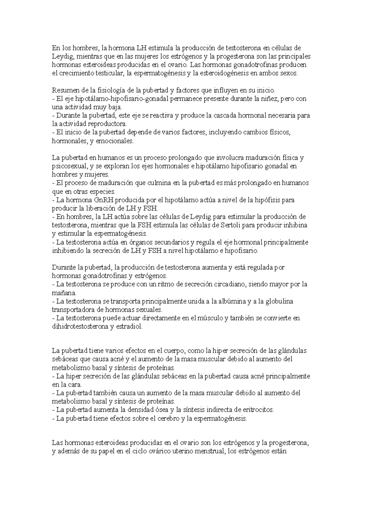 Pubertad video catedra - En los hombres, la hormona LH estimula la ...