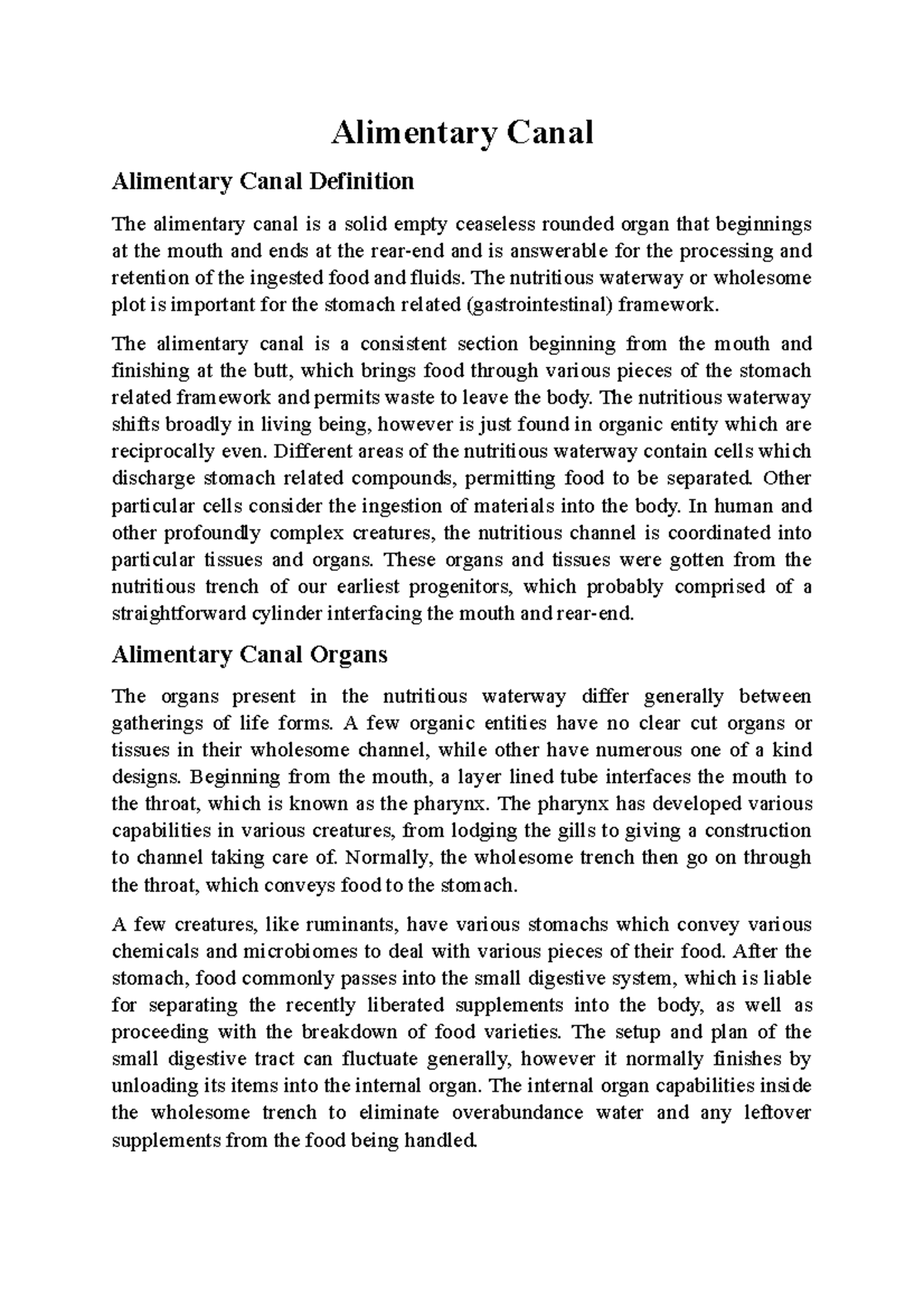 Alimentary Canal - Alimentary Canal Alimentary Canal Definition The ...