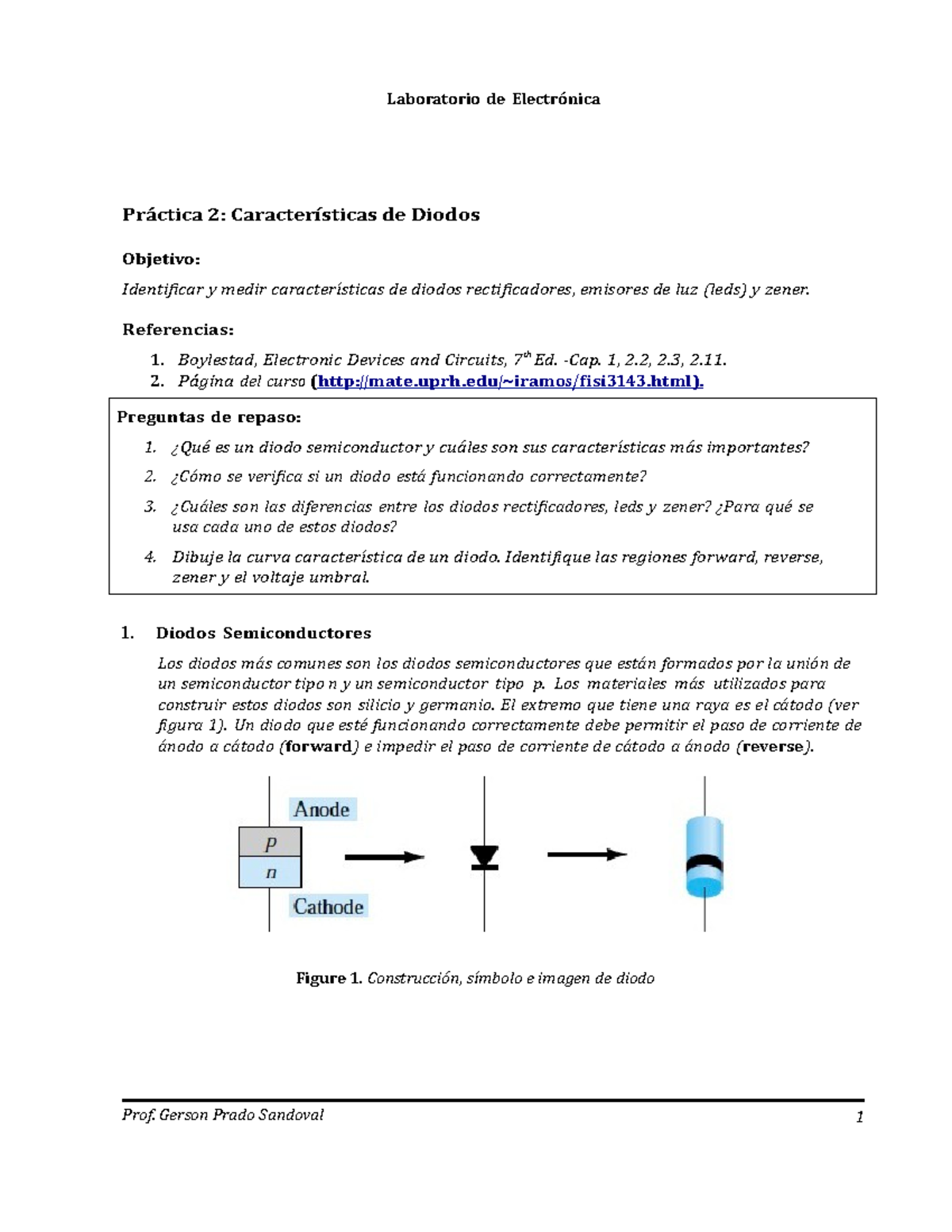 Práctica 2 - c edcedncioe - Práctica 2: Características de Diodos ...
