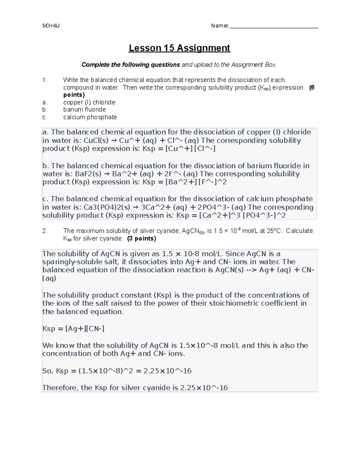 Lesson 15Worksheet - hello - Lesson 15 Assignment Complete the ...