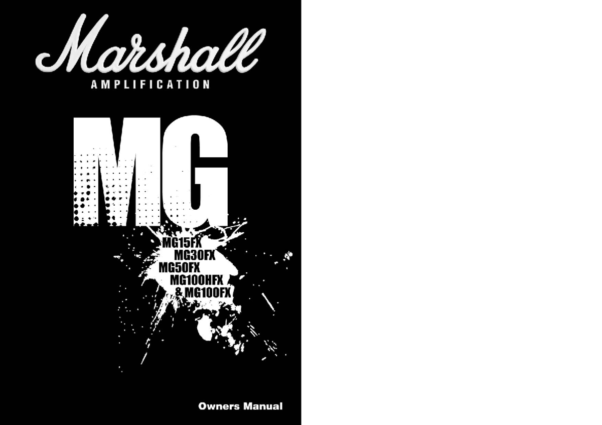 Marshall amplification mg50fx manual de usuario - From Jim Marshall I ...