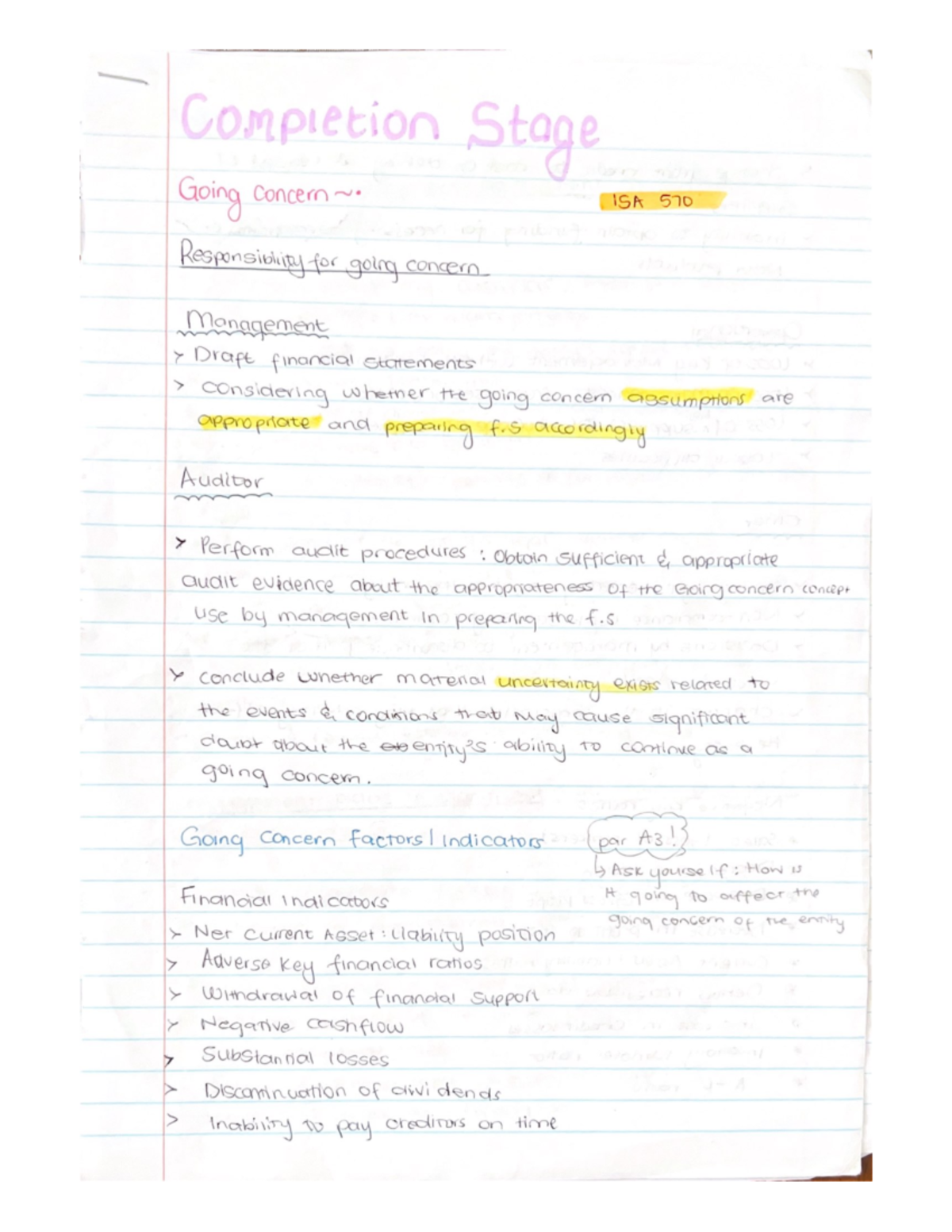 Completetion Stage - Summary Auditing 300 - Completion Stage Going ...