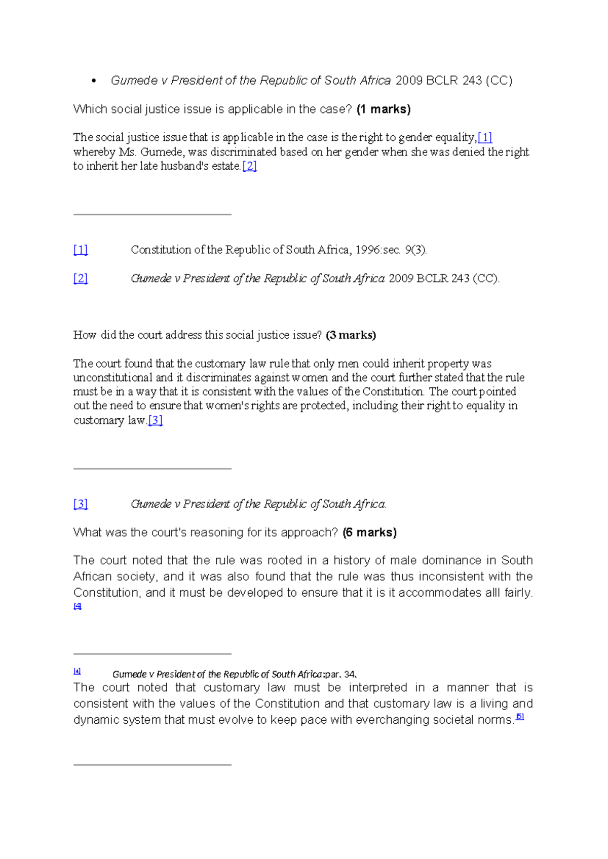 Gumede v President of the Republic of South Africa - Gumede, was ...