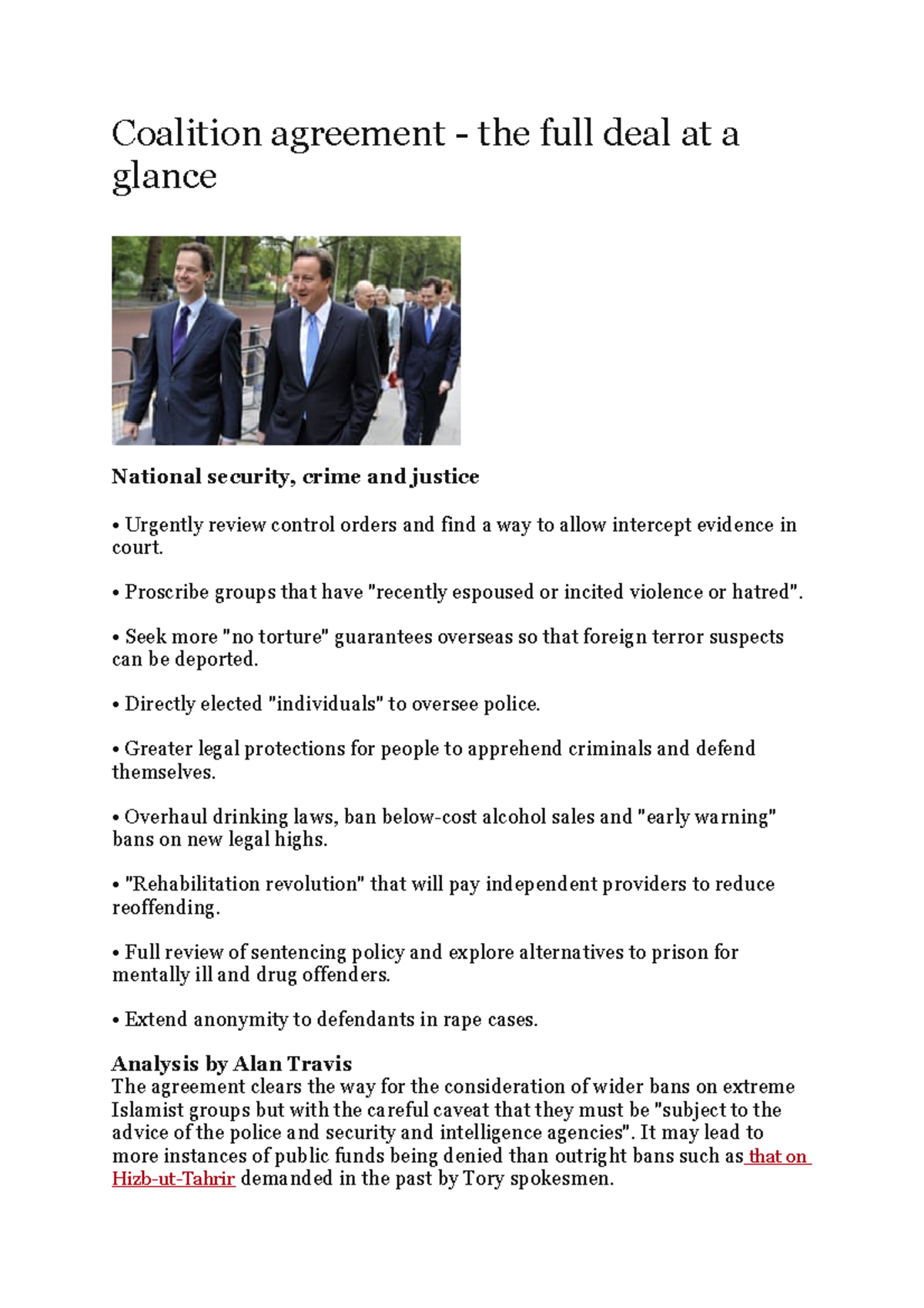 Coalition agreement - the full deal at a glance - Coalition agreement ...
