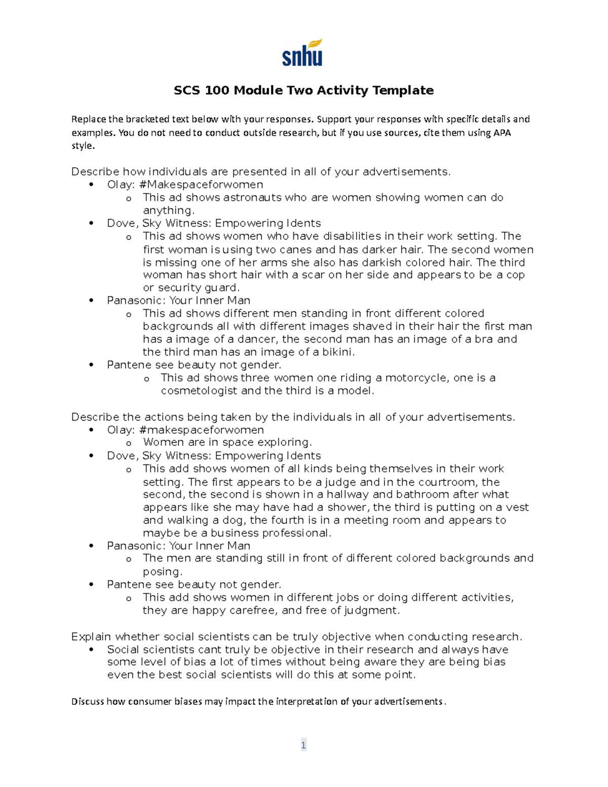 SCS 100 Module Two Finsihed - SCS 100 Module Two Activity Template ...