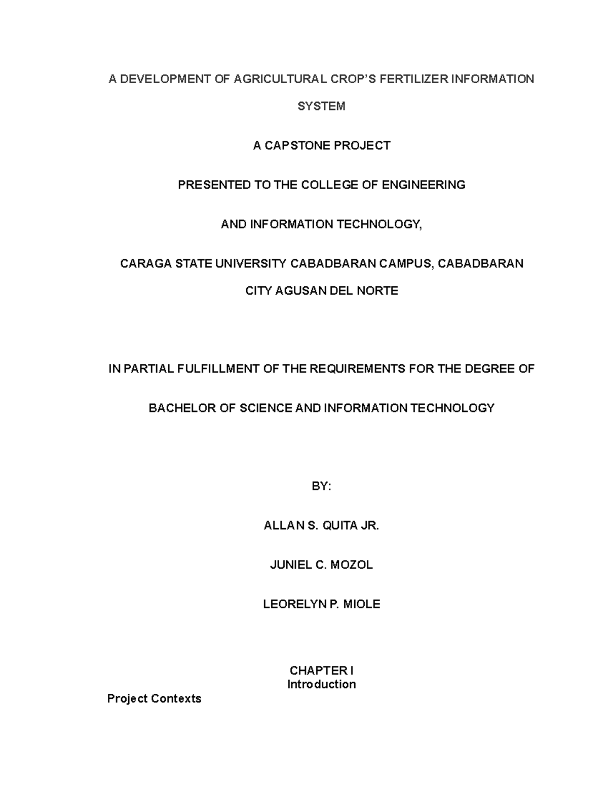 A Development OF Agricultural CROP’S Fertilizer Information System - A ...