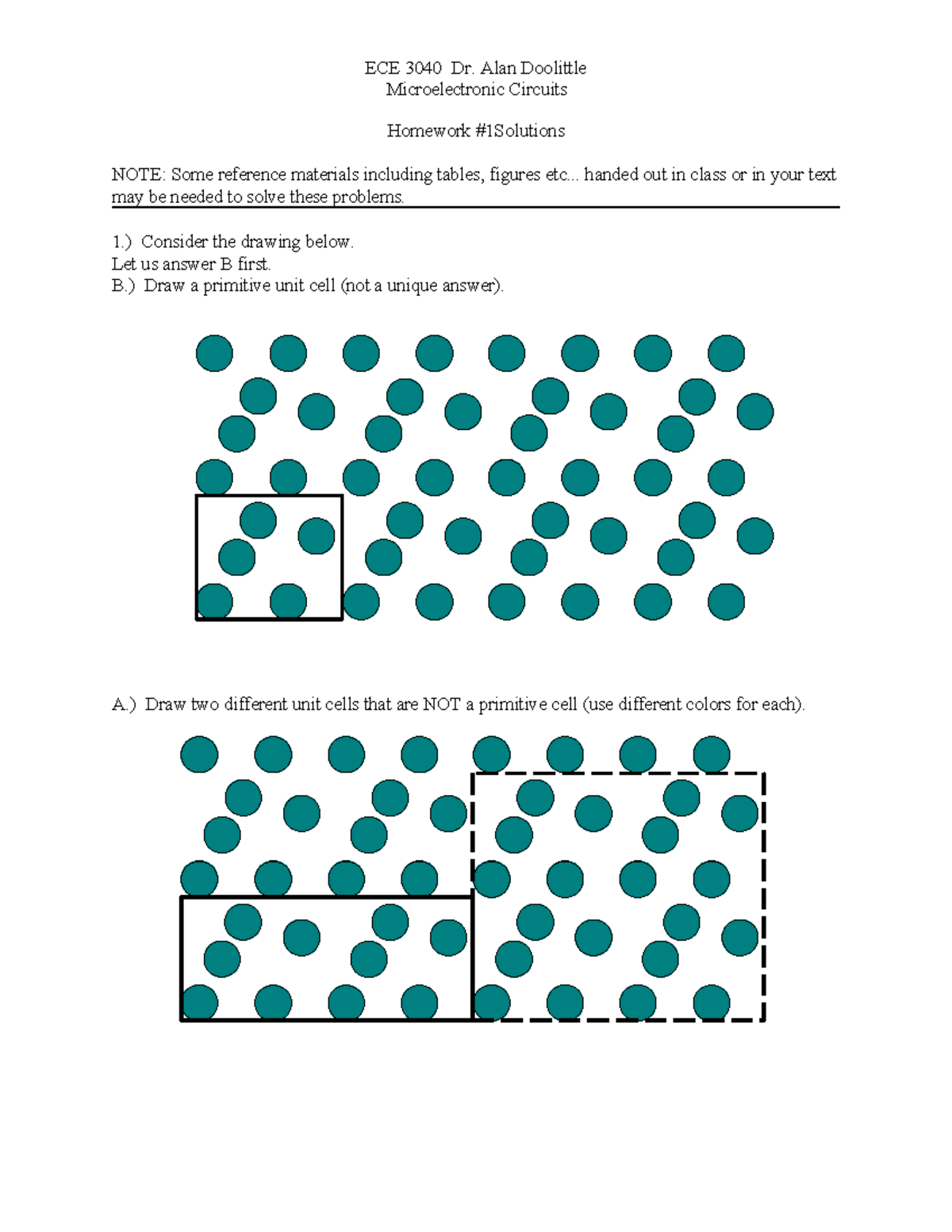 Homework 1 Solution - Exam Practice - ECE 3040 Dr. Alan Doolittle Microelectronic Circuits ...