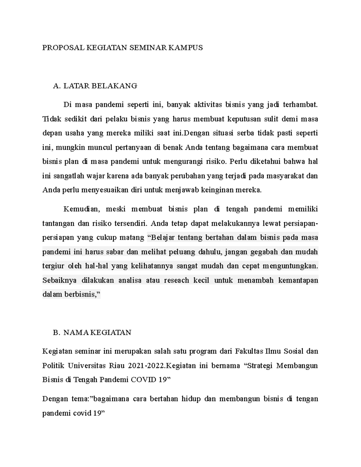 Proposal Seminar Sri Sagitari Pasaribu 2101113484 - PROPOSAL KEGIATAN ...