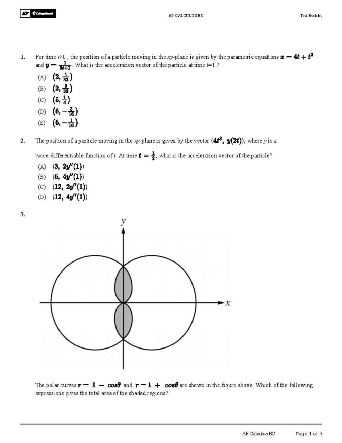 TB 9Parametric Equations Polar Coordinatesand Vector Valued Functions ...