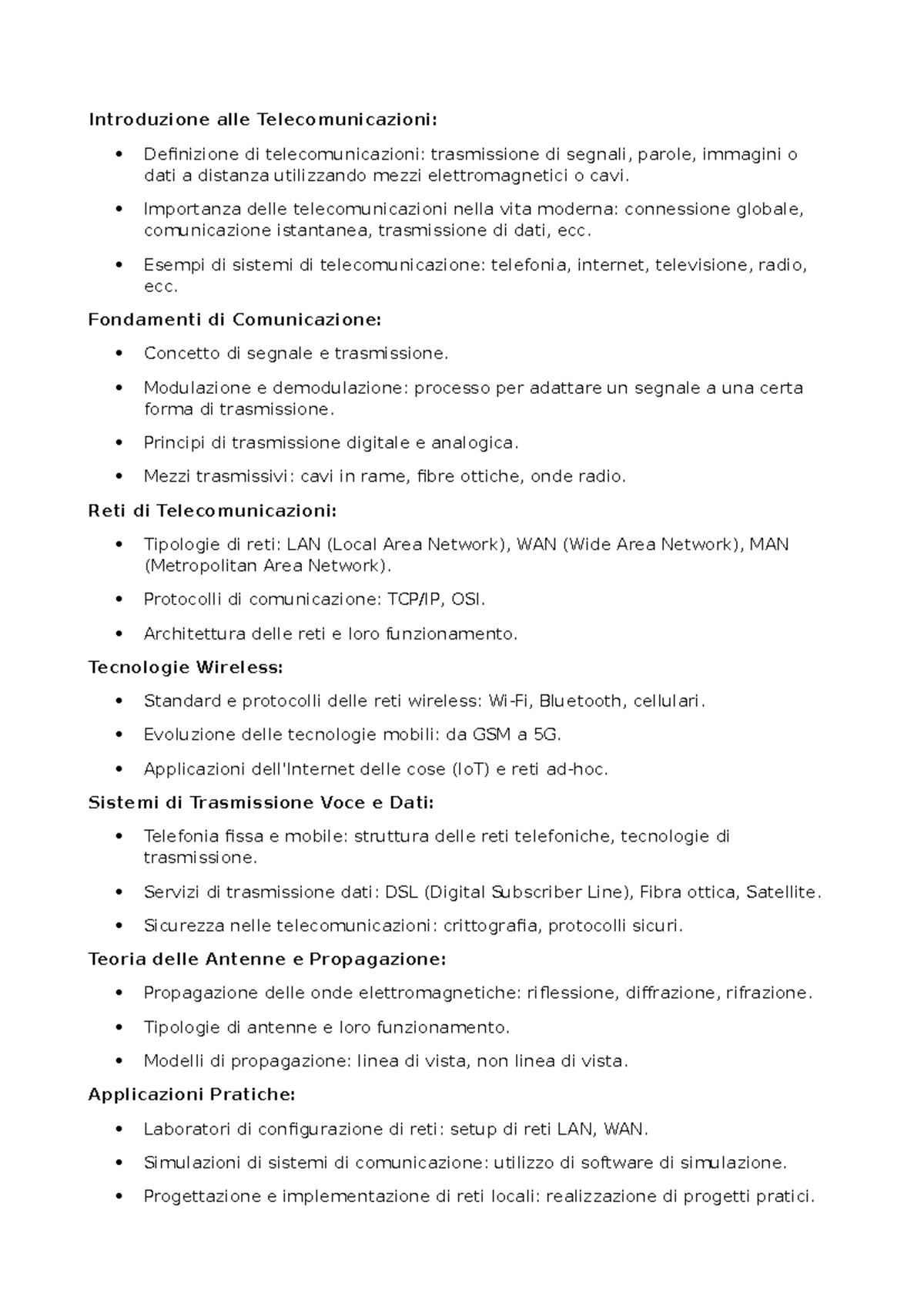 Introduzione alle Telecomunicazioni - Importanza delle telecomunicazioni nella vita moderna ...