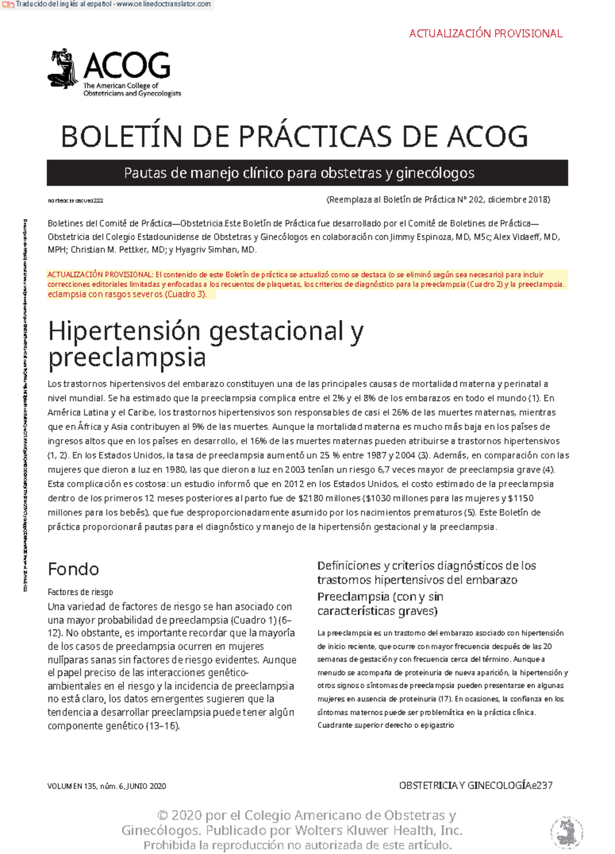 Correos electrónicos Gestational Hypertension and Preeclampsia ACOG.46 ...