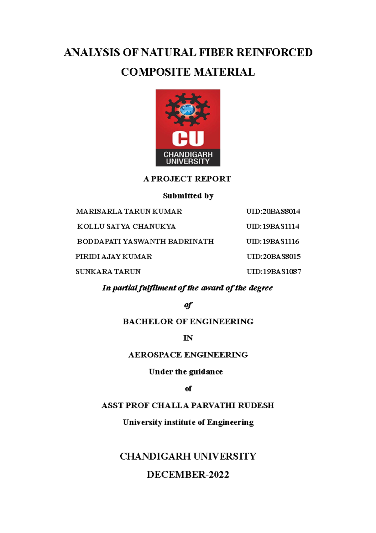 Original Report of cu - ANALYSIS OF NATURAL FIBER REINFORCED COMPOSITE ...
