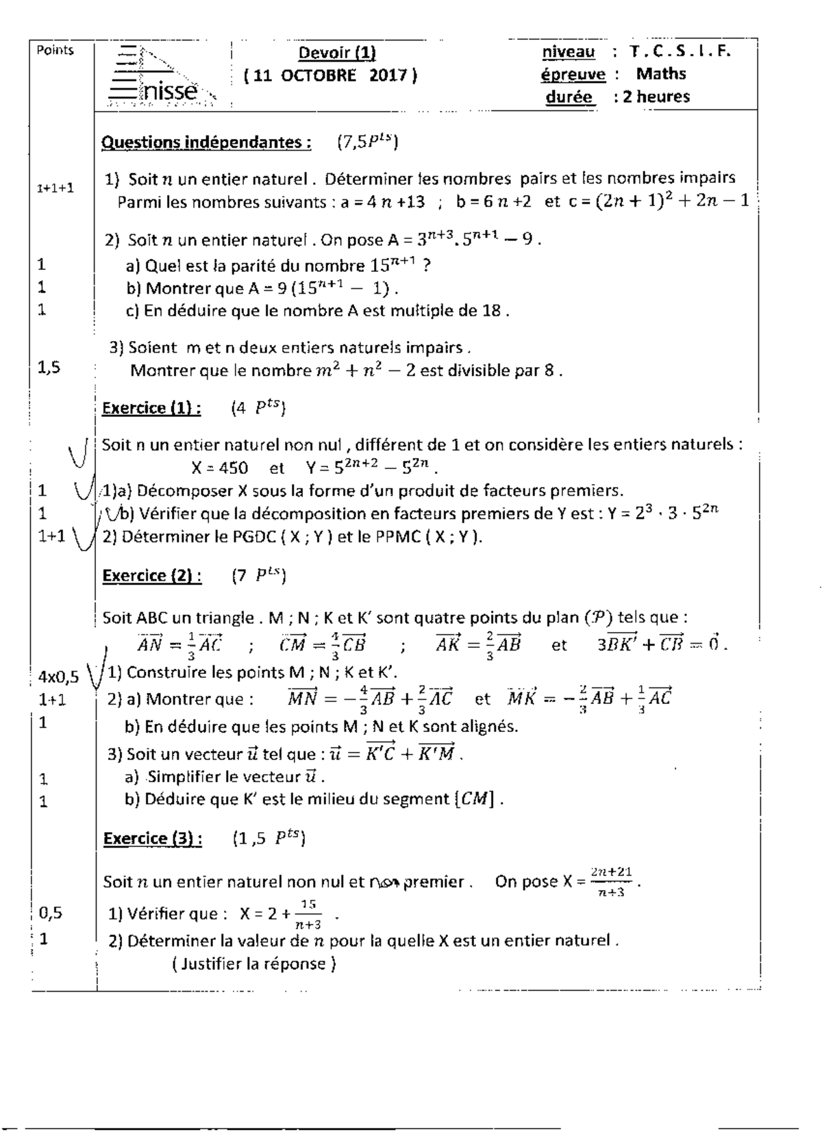 Devoir-1-modele-2-maths-tc-semestre-1-1 - mathematique - Studocu