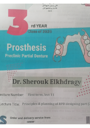 Prosthesis lec 10(Designing part1) - Clinical Removable Partial Denture ...
