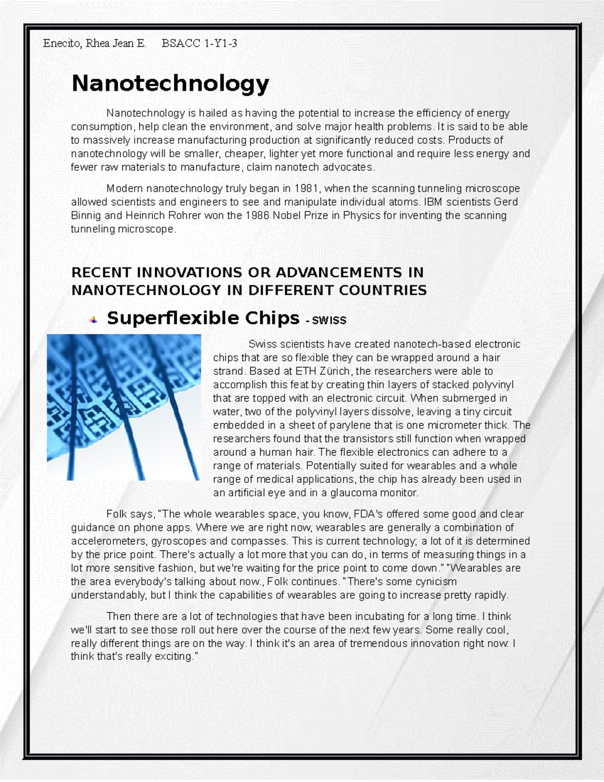 Nanotechnology - lecture in science and technology subject ...