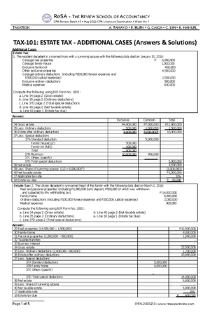 Test Bank - Estate Tax Quiz - Bold choices are the answers to the ...