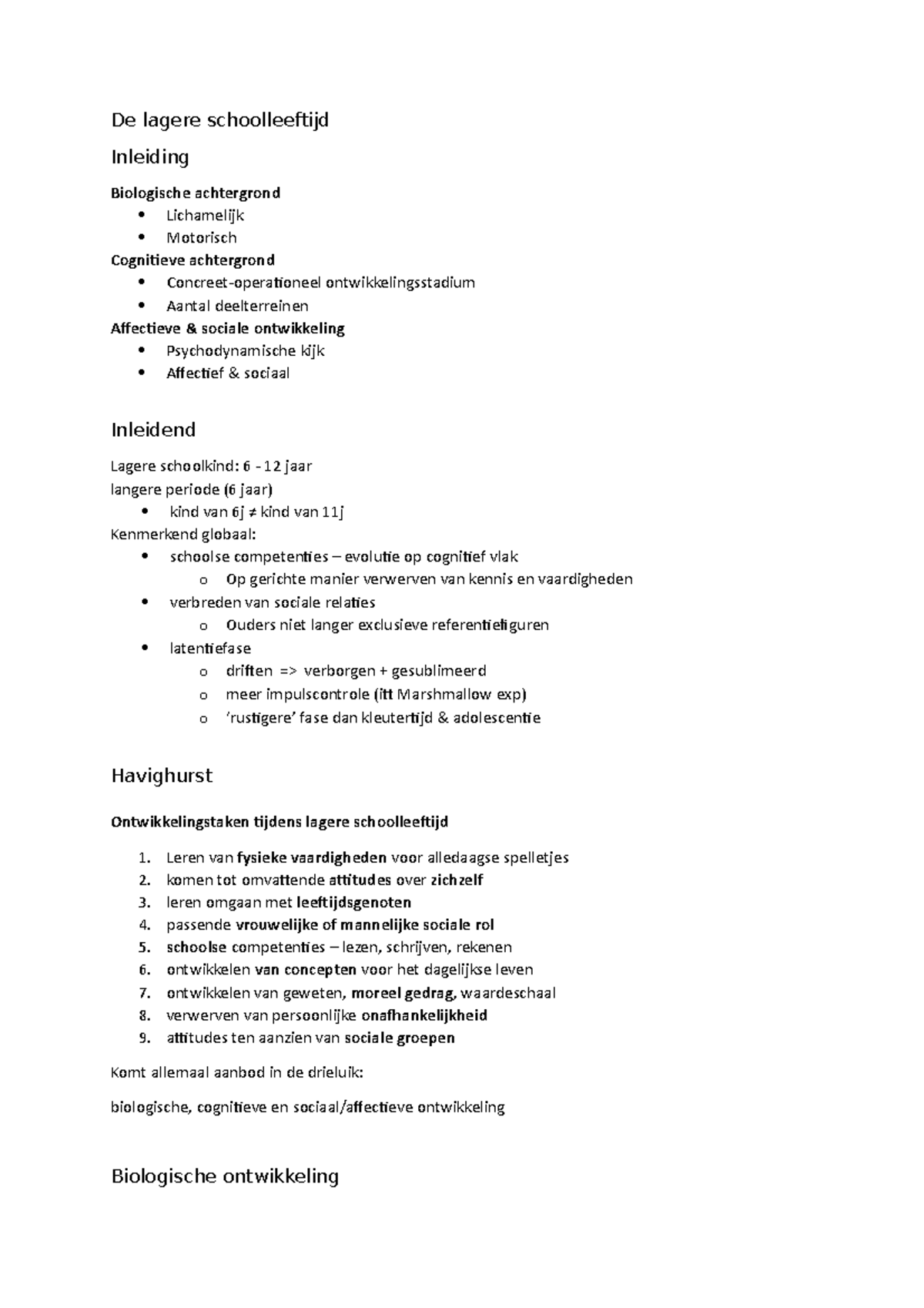 De lagere schoolleeftijd - De lagere schoolleeftijd Inleiding ...